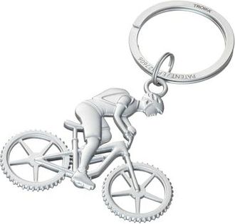 Troika Porte-cl&eacute;s v&eacute;lo VTT avec m&eacute;canisme douverture brevet&eacute; Nail Guard pour une pose rapide et facile des cl&eacute;s - En m&eacute;tal moul&eacute; chrom&eacute; et argent&eacute; mat