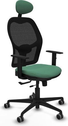 Piqueras y Crespo Stuhl mit Rollen f&uuml;r Pc Jorquera mit 1D-Armen, h&ouml;henverstellbare Lendenwirbelst&uuml;tze und festes Kopfteil, ausgestattet mit Syncro/Traslack und injizier