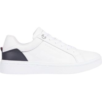Tommy Hilfiger Womens Elevated Essential Court Sneaker FW0FW07635YBS001 Mid Top, White (White), 3.5 UK