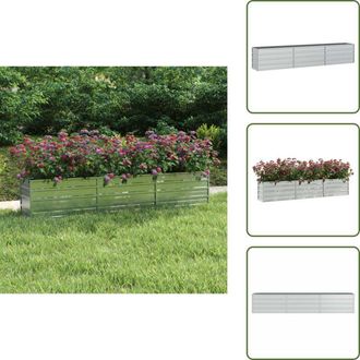 vidaXL Vidaxl - Lit sur&eacute;lev&eacute; de jardin 240x40x45 cm Acier galvanis&eacute; Argent&eacute; - Jardini&egrave;re - Bac De Plantation - Pot De Fleurs Ext&eacute;rieur - Fleurissement