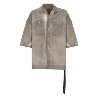 Rick Owens Graues Baumwollhemd mit Kragen - - Shirts - Herren - Grau - XS