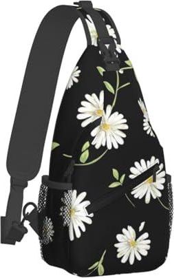 Generic Sacoche Bandouliere Marguerite Casual Sling Bag Multifonction Sac &agrave; Poitrine pour Femme &eacute;cole Homme