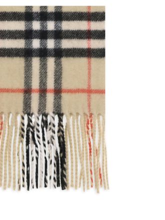Burberry Mens Thin Cashmere Check Scarf Sand Scarfs