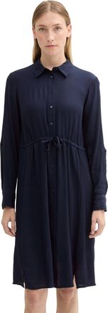 Tom Tailor Damen Hemd-Kleid mit Bindeg&uuml;rtel,10668 - Sky Captain Blue, 36