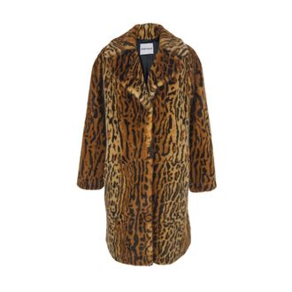 Stand Studio Leopardenmuster Ecofur Brauner Mantel Frau - - Coats - Damen - Braun - S