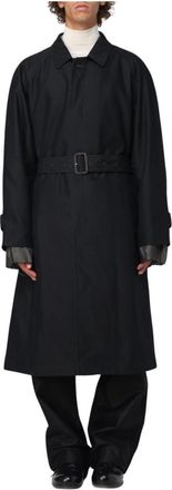 Maison Margiela Homme, Manteaux, Noir, Taille: S Manteau Long Ceintur&eacute; &Eacute;l&eacute;gant