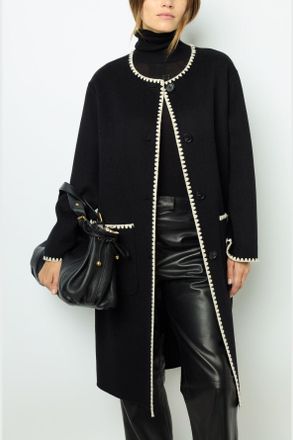 Gerard Darel Manteau mi-long bicolore - LILIA - Noir