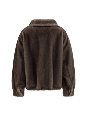Sword 6.6.44 Faux Fur with Waist Belt Jacket - Brown