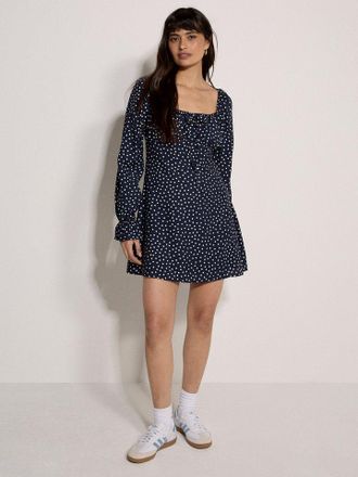 Apricot Minikleid Minikleid mit Polka-Dot-Muster mit Rei&szlig;verschluss