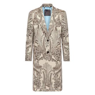 Philipp Plein Homme, Manteaux, Beige, Taille: M Coat Long Paisley