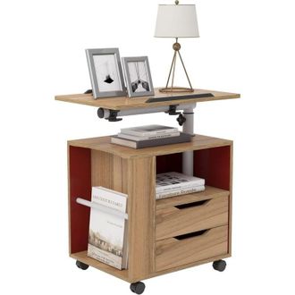 Need Need - Table de chevet table dordinateur portable en bois r&eacute;glable en hauteur, plateau pivotant