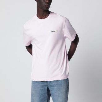 Jacquemus Rosa T-Shirt mit Grosgrain-Logo