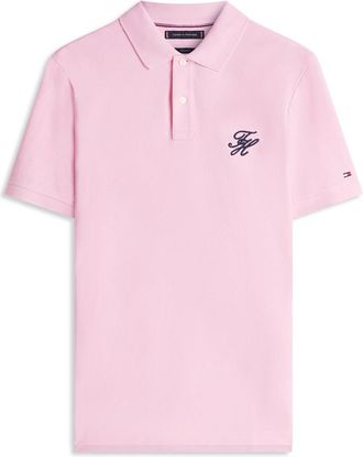 Tommy Hilfiger Poloshirt aus einem Baumwoll-Mesh mit Monogramm-Stickerei, Regular Fit in