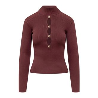 Self Portrait Keyhole Strickoberteil - - Knitwear - Damen - Rot - L