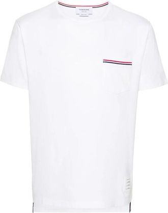 Thom Browne Wei&szlig;e T-Shirts und Polos mit Logo - - Tops - Herren - Wei&szlig; - S