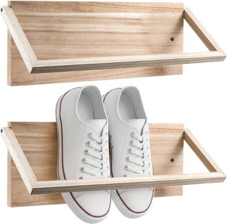 Generic Zusammenklappbares Schuhregal Aus Holz, Wandmontierte Schuhaufbewahrung Aus Holz, Platzsparend, Geeignet for Eing&auml;nge Und B&uuml;ros