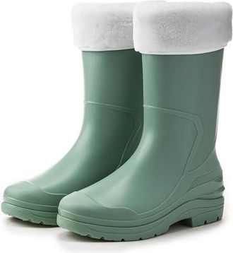 Pangolin Bottes De Pluie Doubl&eacute;es Unisexe Mi-Mollet, Confort Bottes Imperm&eacute;ables Avec Revers Fourr&eacute; Chaud, Chausson En Coton Amovible, Semelle Antid&eacute;rapante Ve