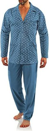 Sesto Senso Pyjama Boutons Elégant Homme 100% Coton Chemisier Pantalon Long M2 XXL Couleur Jean