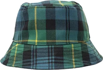 Alberta Ferretti A36015726-1387 Wool Tartan Bucket Hat - Green