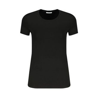 Patrizia Pepe Schwarzes T-Shirt mit kurzen &Auml;rmeln und Strass - - Tops - Damen - Schwarzk - XS