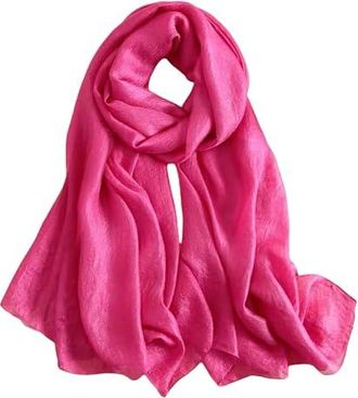 Lina & Lily Foulard Châle Étole Femme Mariage en Tissu Brillant Léger (Rose Foncé)