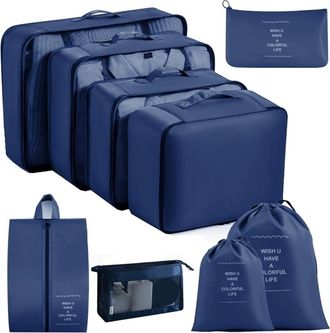 Generic 9-teiliges Set Reise-Organizer, Aufbewahrungstaschen, Koffer, Toilettenartikel, Schuhe, Kleidung, Ordentlicher Beutel, Packw&uuml;rfel, H&uuml;llen, Zubeh&ouml;r(9PC