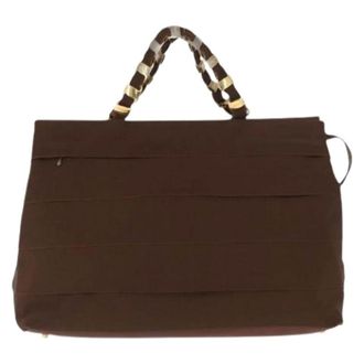 Ferragamo Sac &agrave; main en toile Pre-owned - Femme - Pre-owned - Brun - Taille: ONE Size