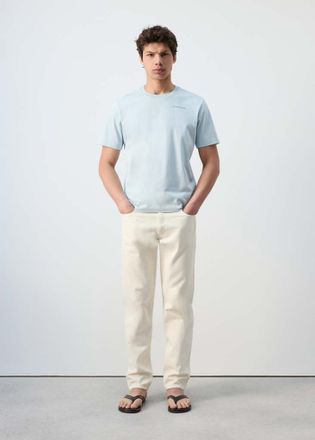 Mango T-shirt 100 % coton imprim&eacute; bleu ciel - Homme - XXL - MANGO MAN
