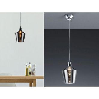 Trio Leuchten Led Pendelleuchte 1-flammig klein mit Rauchglas Lampenschirm, &oslash; 20cm