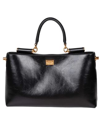 Dolce & Gabbana Hobo Bags - Vittoria Calfskin Handbag, Black - Gr. unisize - in Schwarz - f&uuml;r Damen
