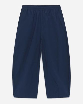 Arket Baumwollhose Mit Barrel Leg -Blau