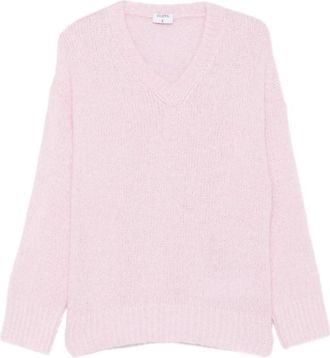 Filippa K Pull-over &agrave; col en V en alpaga bross&eacute; - Femme - Pulls - Rose - Taille: 36 FR