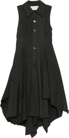 A Tentative Atelier robe mi-longue à design asymétrique - Noir