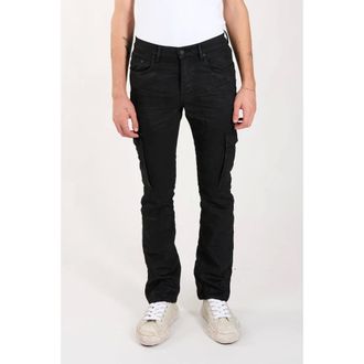 Purple Homme, Jeans, Noir, Taille: W34 Jean cargo avec fermeture boutonn&eacute;e