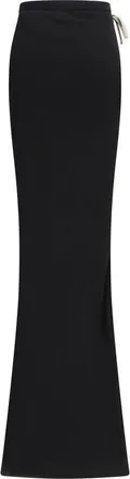 Moncler Side-Drawstring Cotton Jersey Skirt - Black