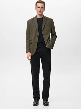 Mango Veste slim fit structur&eacute;e coton kaki - Homme - 46 - MANGO MAN