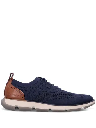 Cole Haan baskets lac&eacute;es &agrave; d&eacute;tails de perforations - Bleu
