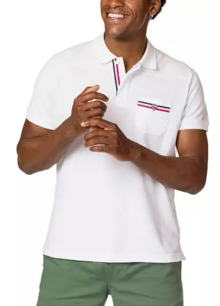 Rossignol Poloshirt Herren Heritage St. Moritz Alpine Polohemd Brusttasche mit Logo und ikonischen Trikolore-Details