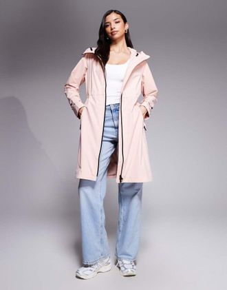 Barbour Kyra - Veste imperm&eacute;able longue &agrave; capuche - Rose