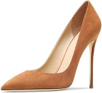 Generic Qynthra Escarpins de Robe de Cour Femme à Bout Pointu Talons Hauts Aiguilles Suède à Enfiler pour Soirée en Boîte de Nuit et Sortie Nocturne Sexy Élég