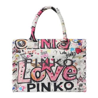 Pinko Pinko, Femme, Sacs, Blanc, Taille: ONE Size Beach Shopper