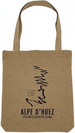 Fabulous Sac Shopping Tote Bag Aspect Lin - Alpe dHuez Greatest Climb V&eacute;lo France Montagne Tour - Sac de Courses Toile Epaisse 360g Beige Naturel Cabas Port&eacute; E