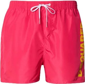 Dsquared2 Homme, Maillots de bain, Rose, Taille: XL Logo Midi Swim Boxer