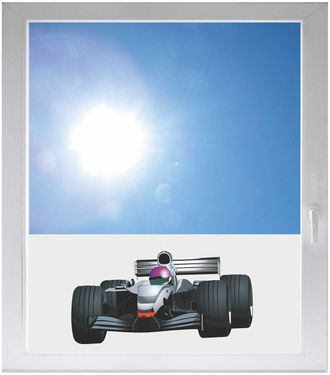 Indigos UG Fensterfolie Blickdicht Auto Rennsport Motor Rasen Strecke - 1000x500mm - Sonnenschutzfolie Fenster - Sichtschutzfolie Fenster Bad, K&uuml;che, Fenster, Mi