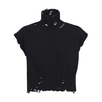 Marni Femme, Pulls, Noir, Taille: 34 FR D&eacute;bardeur Court en Coton