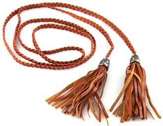 Generic Ceinture de taille tendance tissée à pompons pour femme - Ceinture décorative fine - Chaîne de taille pour femme