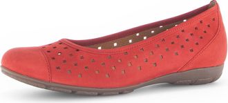 Gabor Damen Klassische Ballerinas, Frauen Flats,Ballett-Schuhe,flach,Ausgehschuhe,Abendschuhe,Slip-ons,Freizeitschuhe,Pumps,red,40.5 EU / 7 UK