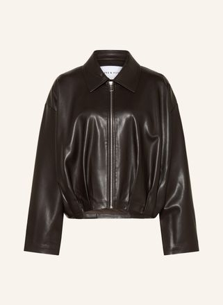 Mrs & Hugs Mrs & Hugs Blouson In Lederoptik braun