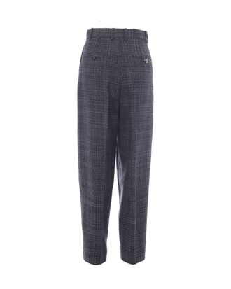 Fabiana Filippi Womens Trousers Carrot-Fit Moulin&eacute; Midnight Blue Virgin Wool