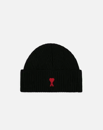Ami Ami Paris - Bonnet Noir en laine Ami De Coeur Noir - TU - Unisex